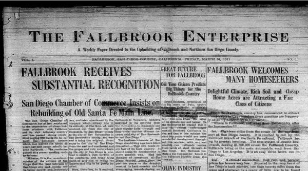 Fallbrook Timeline – Fallbrook Historical Society