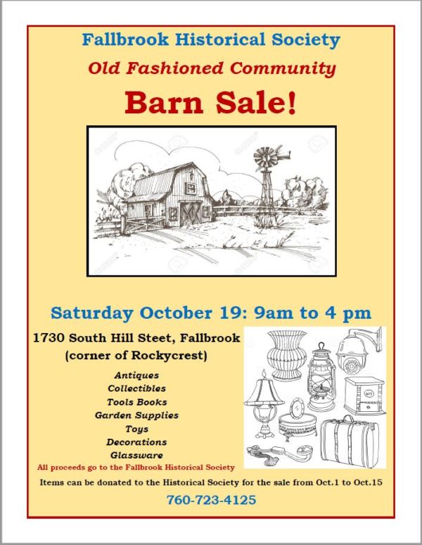 Old Fashioned Community Barn Sale – Fallbrook Historical Society