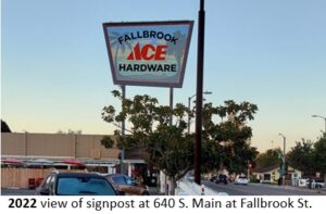 Landmark at Main Ave & Fallbrook St. – Fallbrook Historical Society